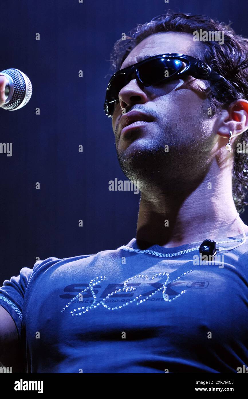 Italian-aegyptian singer Mahmood performing on stage during his summer ...