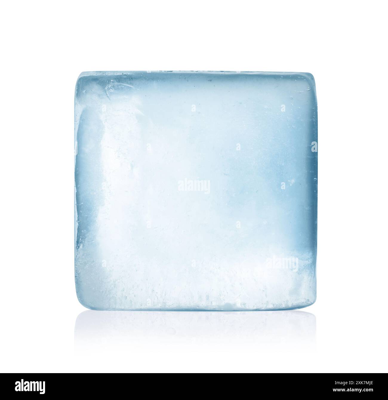 One crystal clear ice cube isolated on white Stock Photo - Alamy