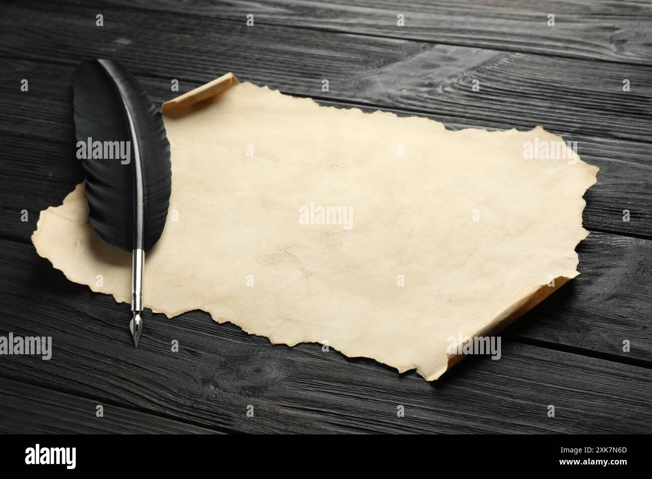 Vintage paper roll feather hi-res stock photography and images - Alamy