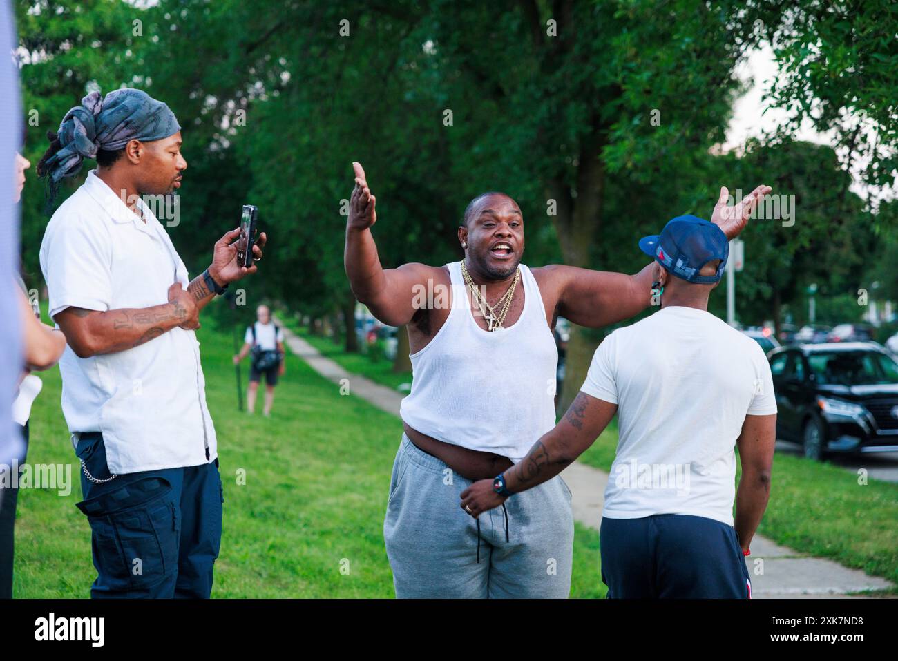 MILWAUKEE, WISCONSIN - JULY 16: Activists, friends, and family attend a ...
