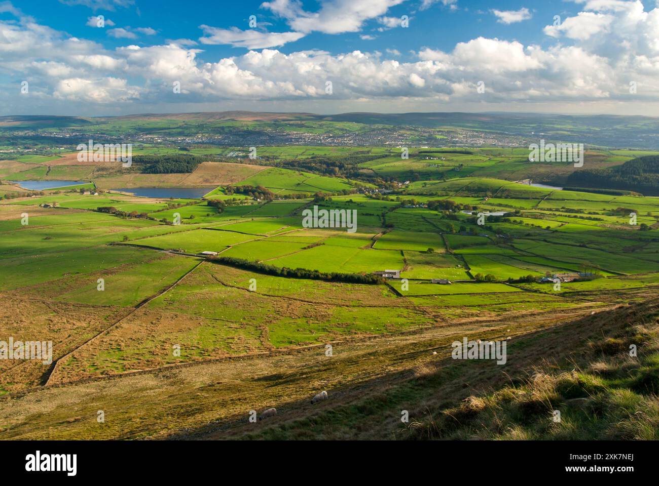 View from Pendle Hill, Lancashire, England Stock Photo - Alamy
