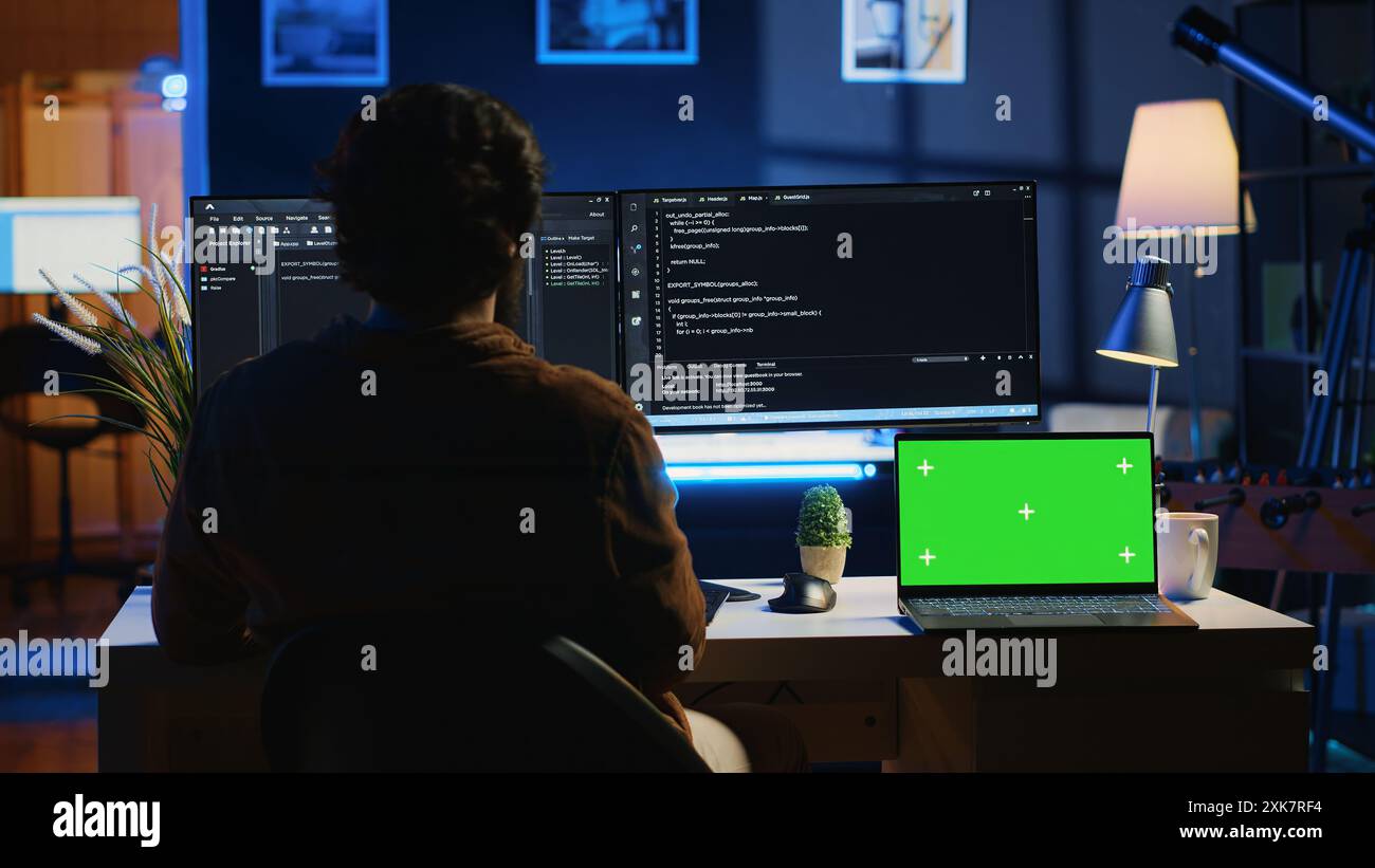 Worker programming chroma key laptop hi-res stock photography and ...