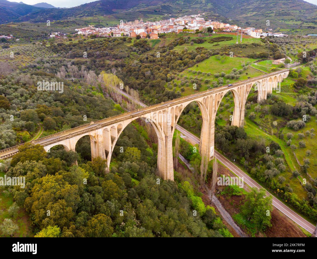 Aerial photo of Viaduct of Guadalupe, Spain Stock Photo - Alamy