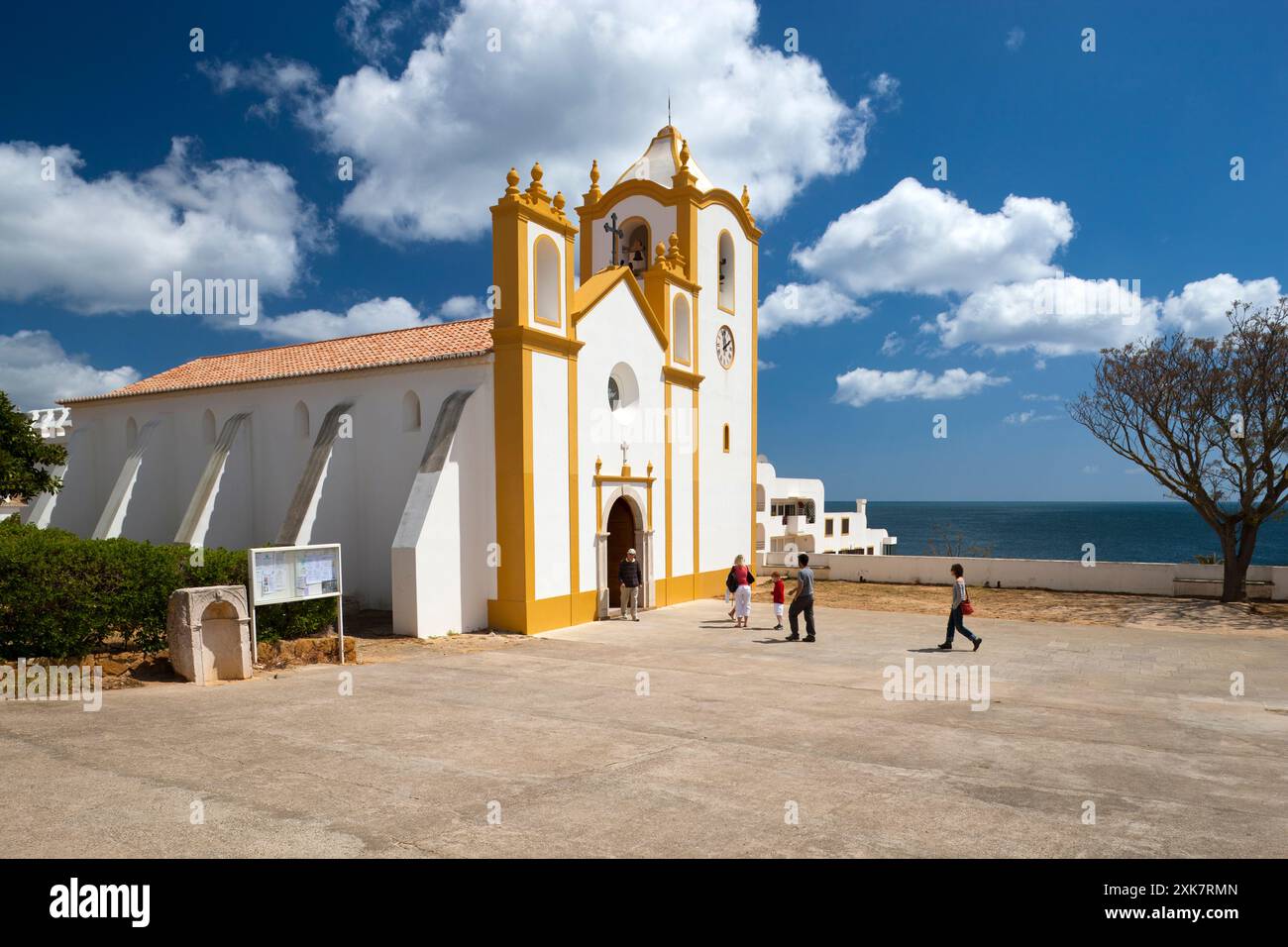 The typically Portuguese white facade of the Nossa Senhora da Luz ...