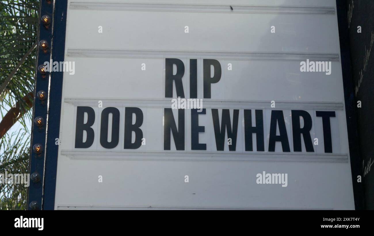 Los Angeles, California, USA 19th July 2024 RIP Bob Newhart Marquee at ...