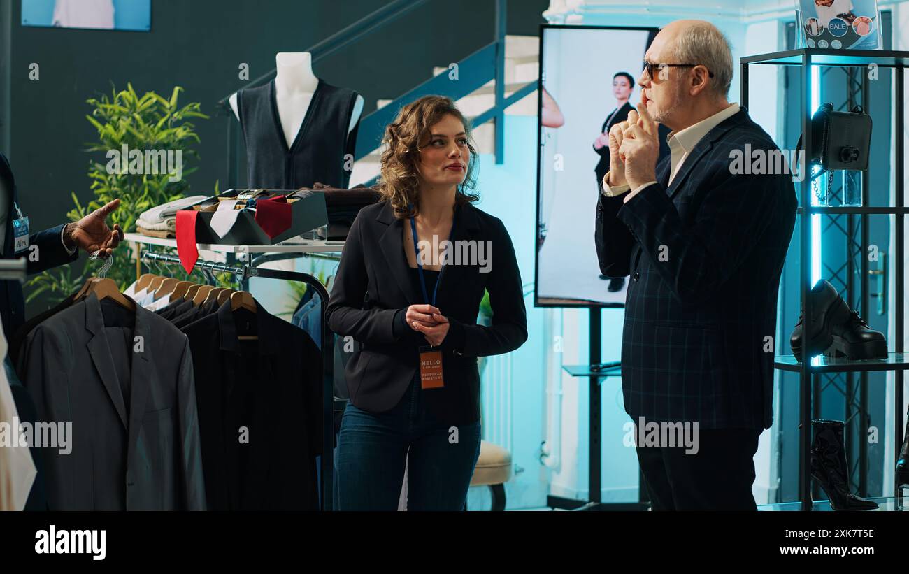 Famous fashion designer shopping for clothing items and accessories at ...