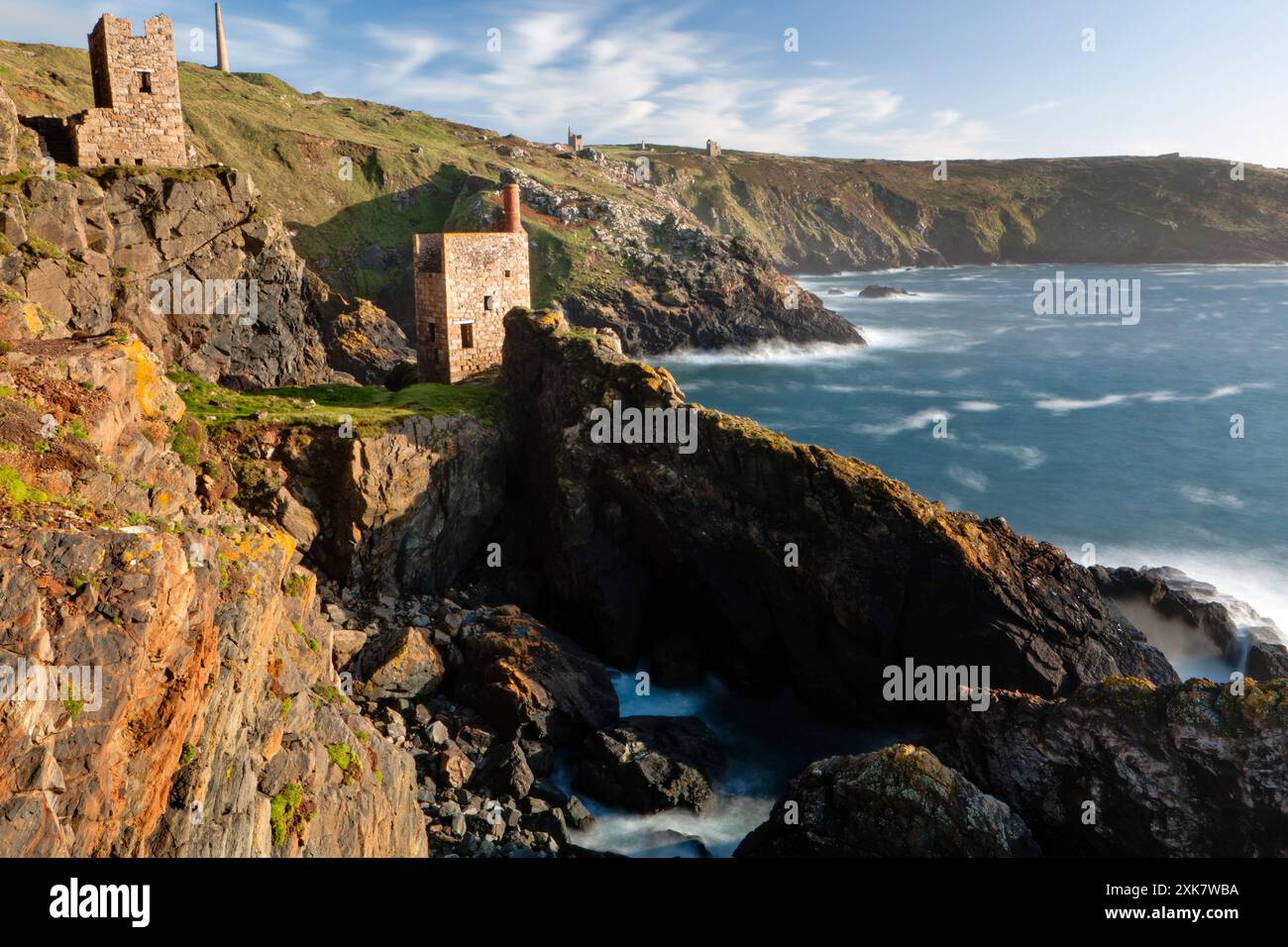 Crown Mine engine houses at Botallack, Cornwall, UK Stock Photo - Alamy