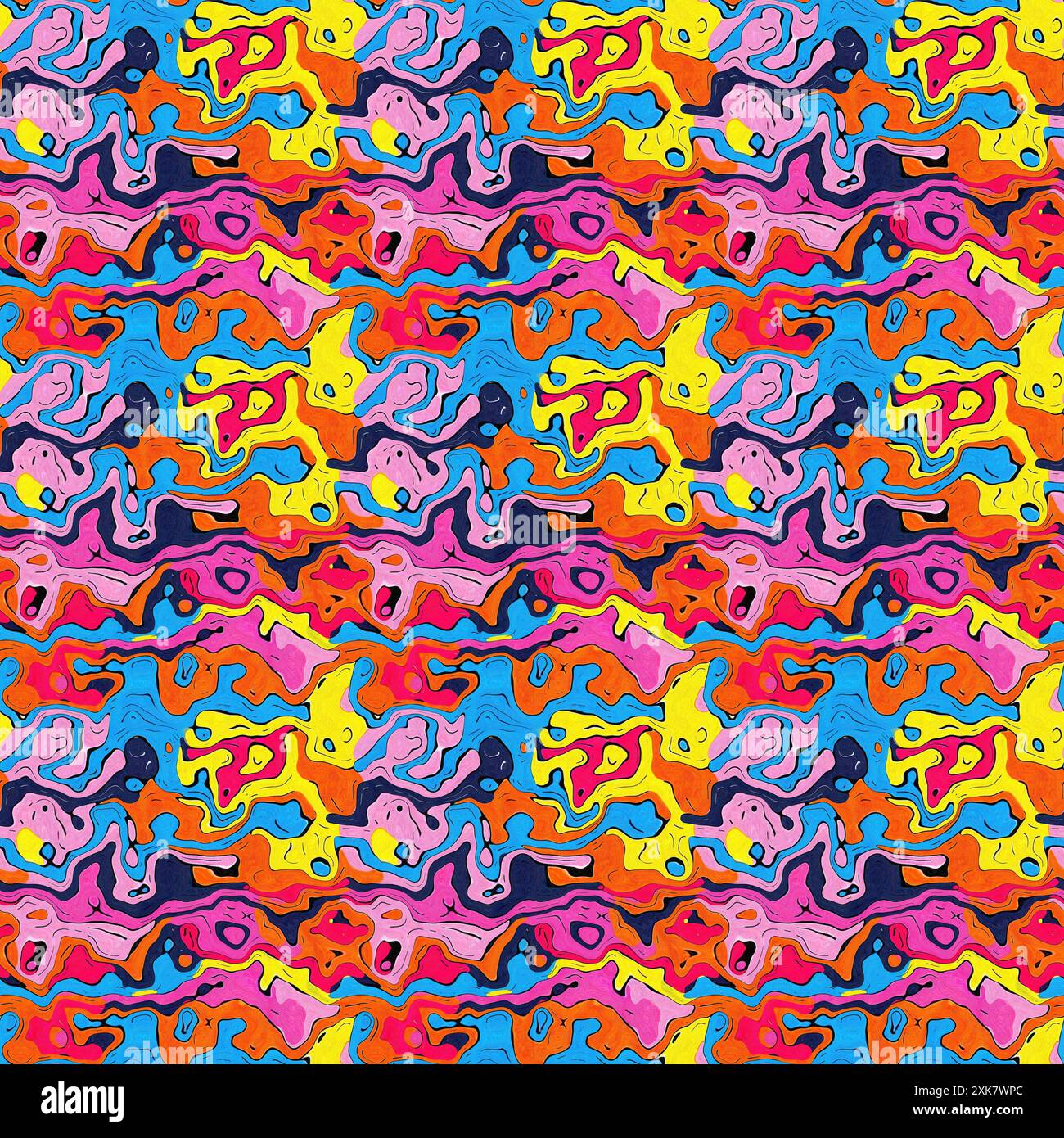 Whimsical ink splodge digital pattern with fun dripping paint effect ...