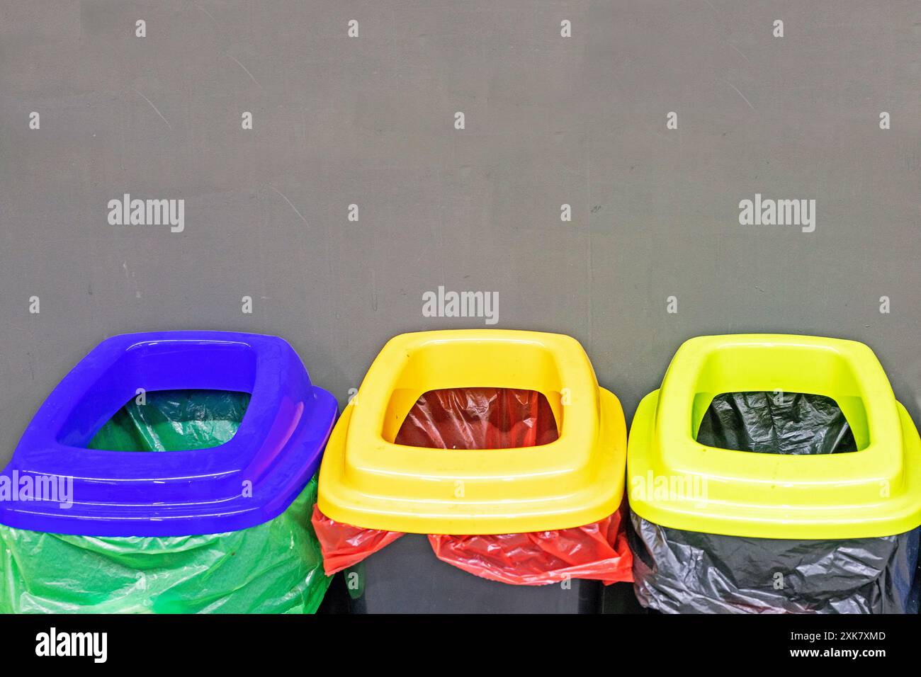 multi-colored containers for sorting waste and garbage. Ecology and ...