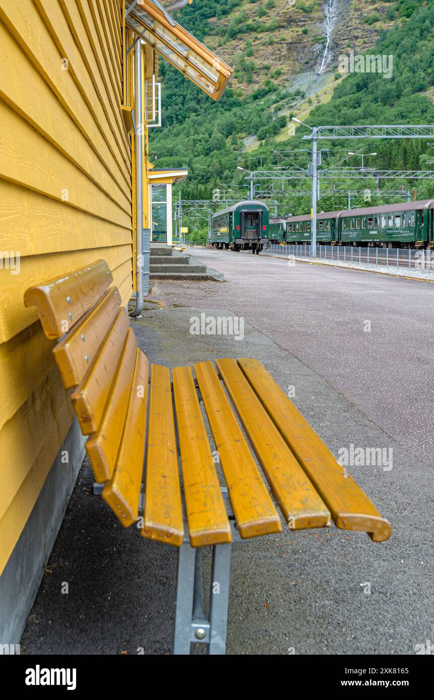 FLAM, NORWAY - JULY 16, 2014: Flam Railway Museum at Flam train station ...