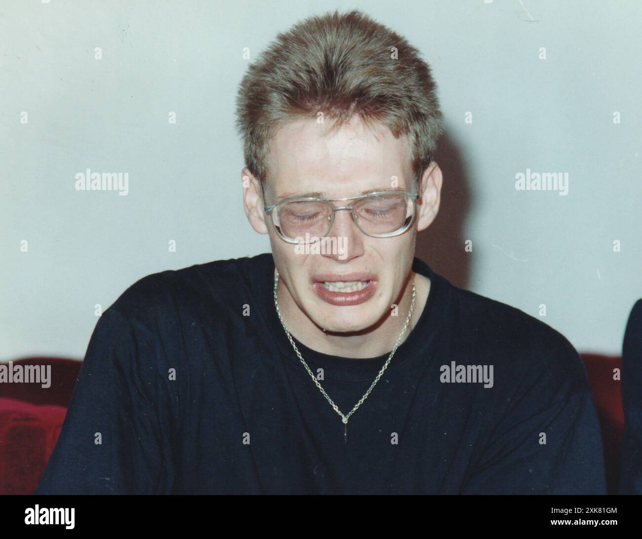 JAMIE GORRIE, BROTHER AT THE PRESS CONFERENCE FOR MURDERED SCHOOLGIRL ...