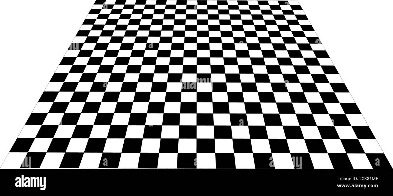 Empty chess board plane in perspective. Tilted mosaic floor. Angled ...