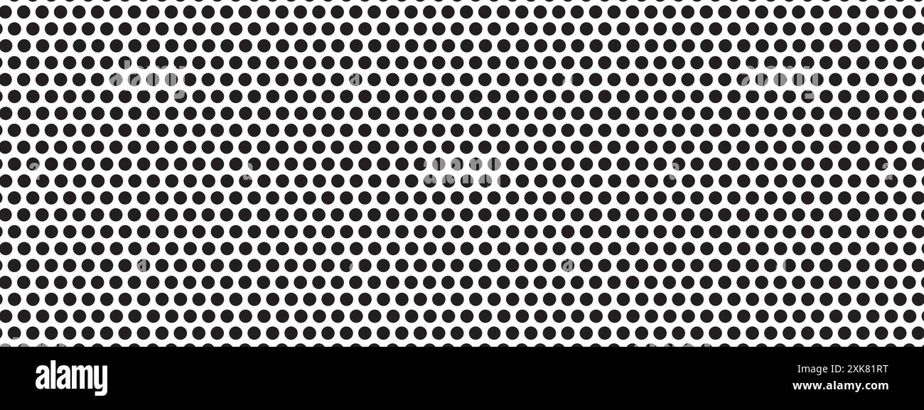 Black circular dots on white background. Mosaic holey print. Perforated ...