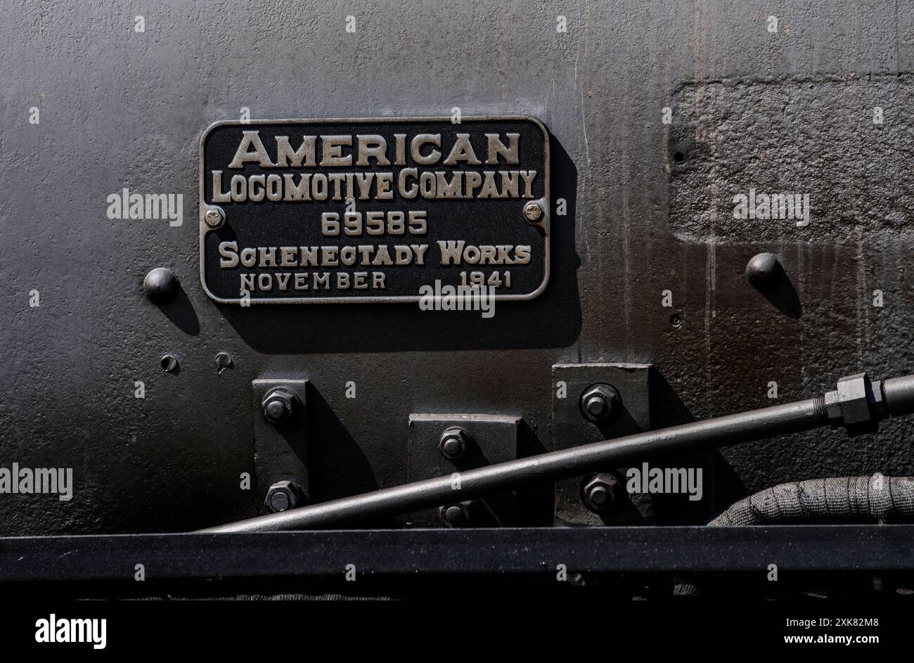 The American Locomotive Company builder's plate on Union Pacific steam ...