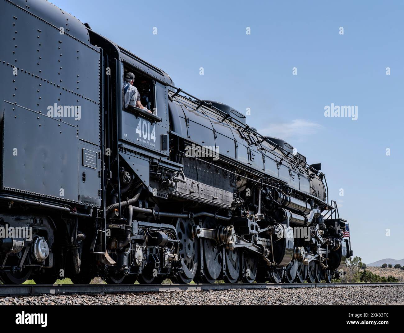 Union Pacific steam locomotive 4014 eastbound at Independence Springs ...
