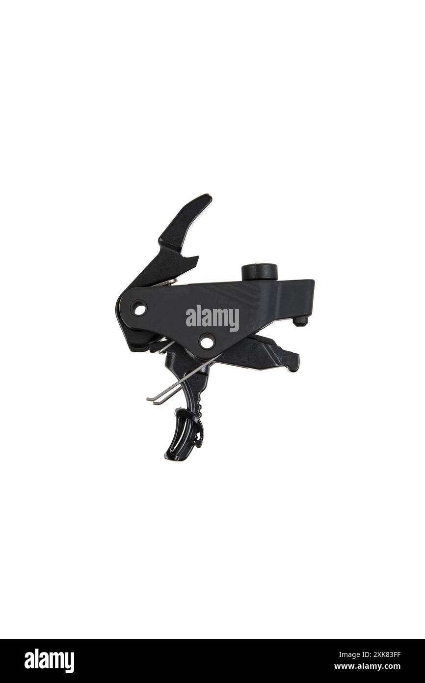 Shock trigger for gun isolate on white background. Gun trigger. Repair ...