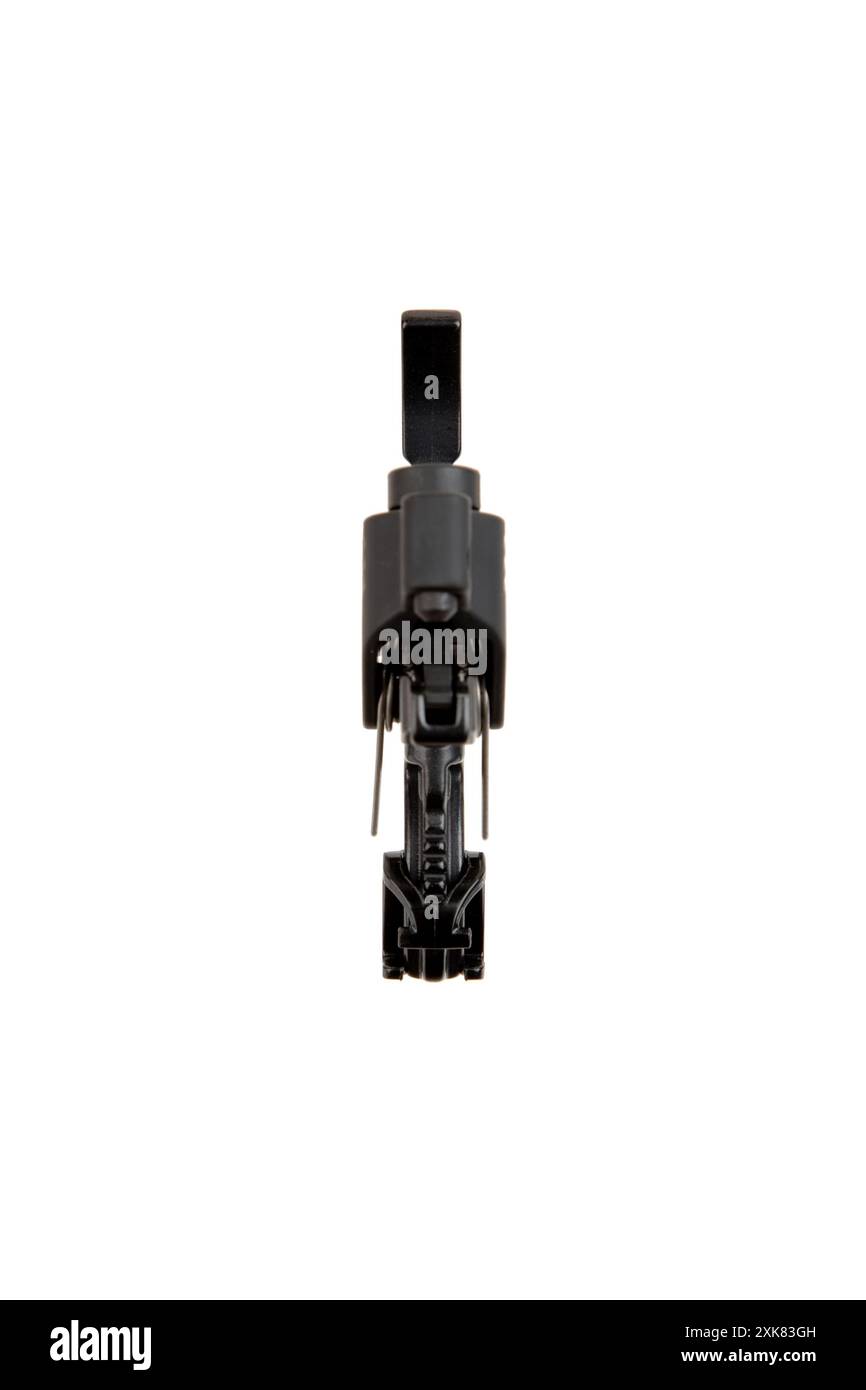 Shock trigger for gun isolate on white background. Gun trigger. Repair ...