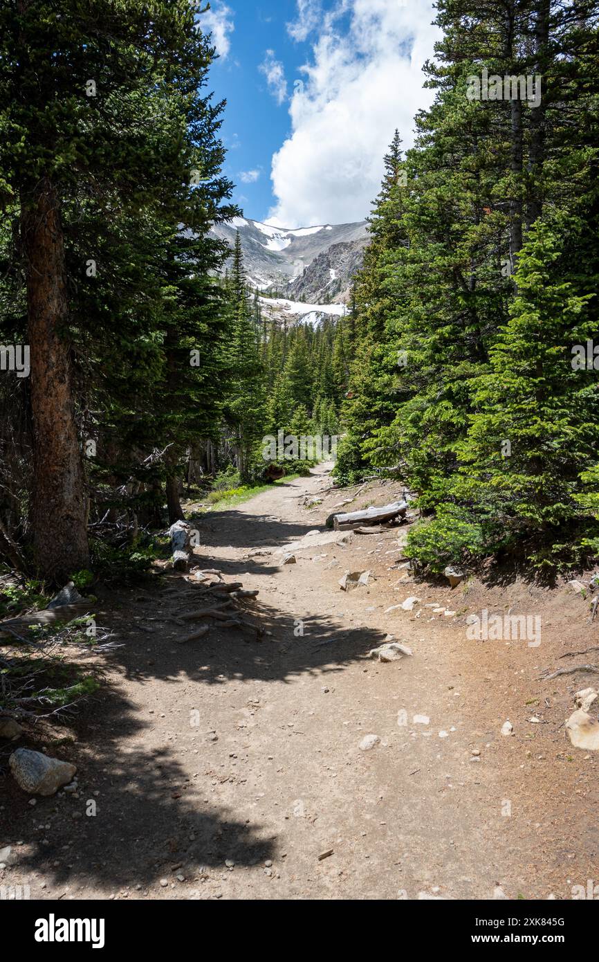 Lake Isabelle Trail in Brainard Lake Recreation Area, Colorado on sunny ...