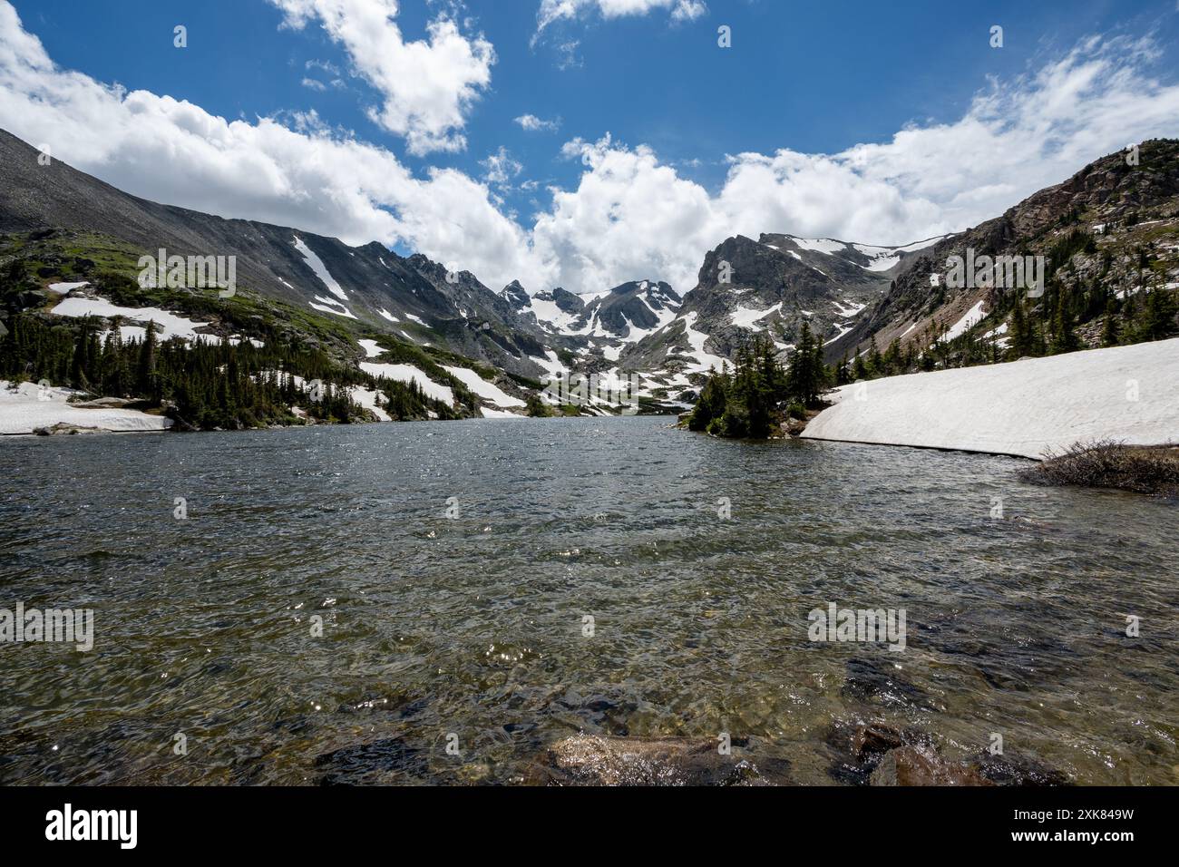Lake Isabelle in Indian Peaks Wilderness, Colorado under dramatic ...