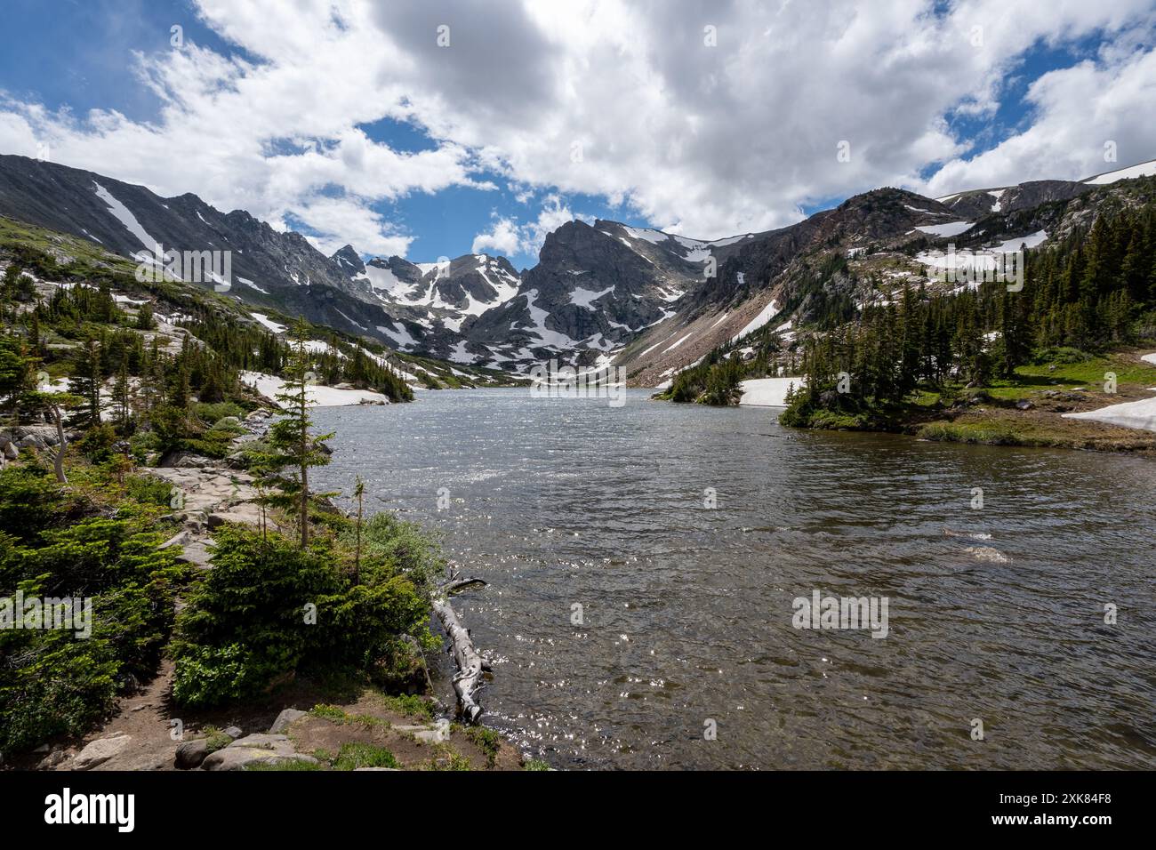 Lake Isabelle in Indian Peaks Wilderness, Colorado under dramatic ...