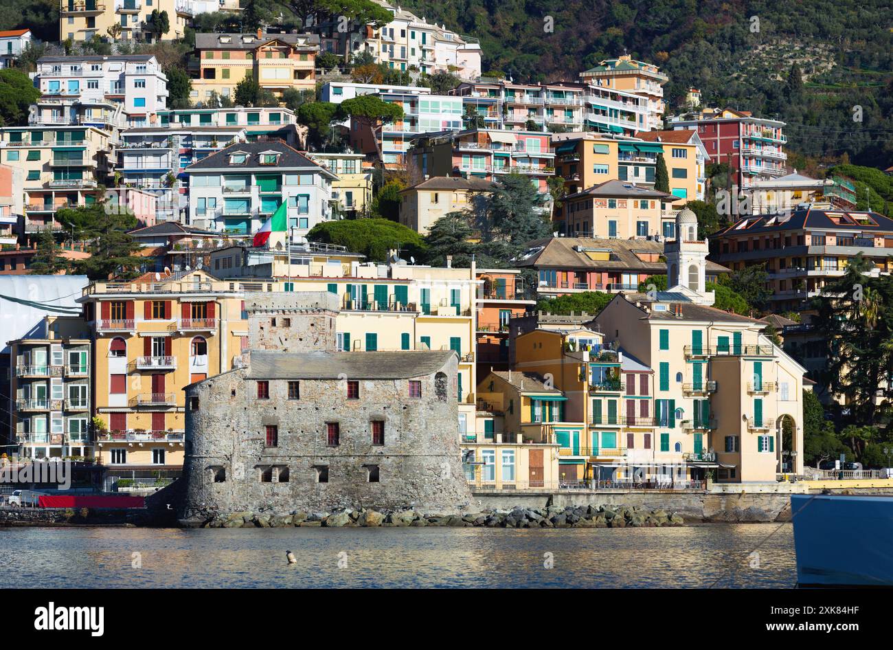 Castle at Rapallo, Italy Stock Photo - Alamy