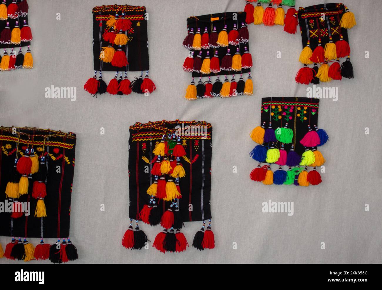 Selection of Ottoman Turkish traditional tassels in various colors ...