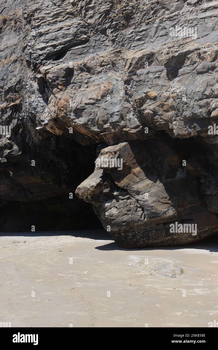 A large boulder that looks like the face of a man with a large nose ...