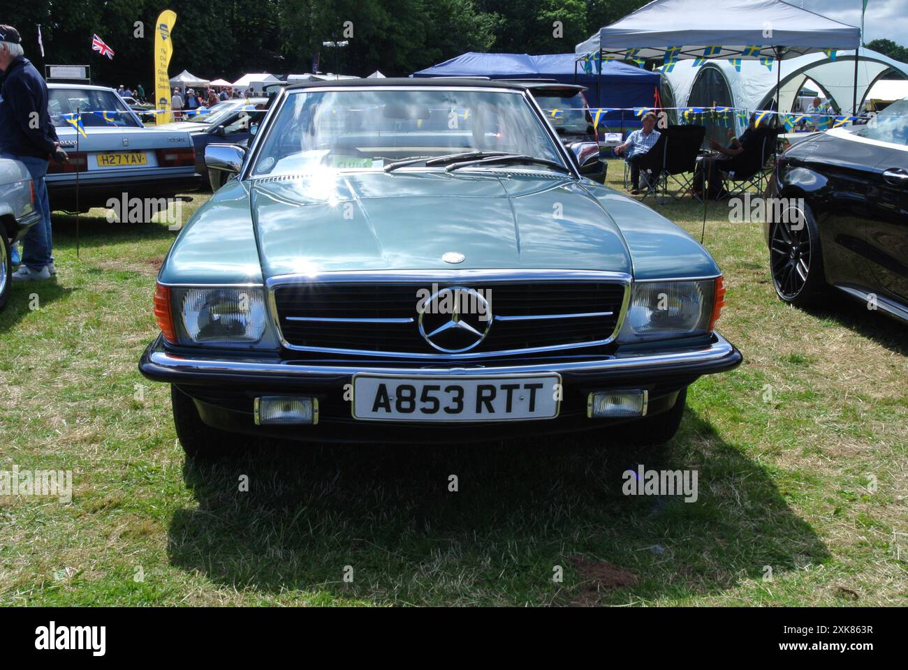 A 1984 Mercedes Benz 380 SL parked on display at the 49th Historic ...
