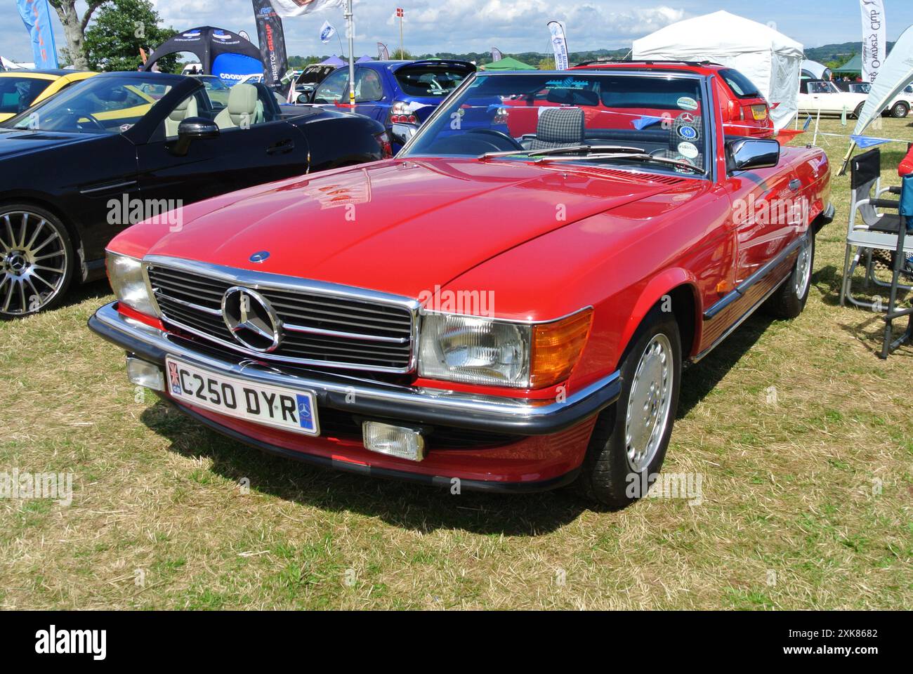 A 1986 Mercedes Benz 300 SL parked on display at the 49th Historic ...