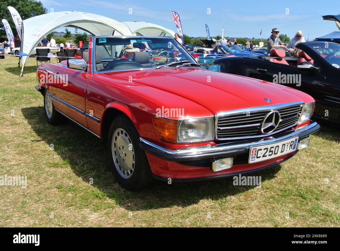 A 1986 Mercedes Benz 300 SL parked on display at the 49th Historic ...