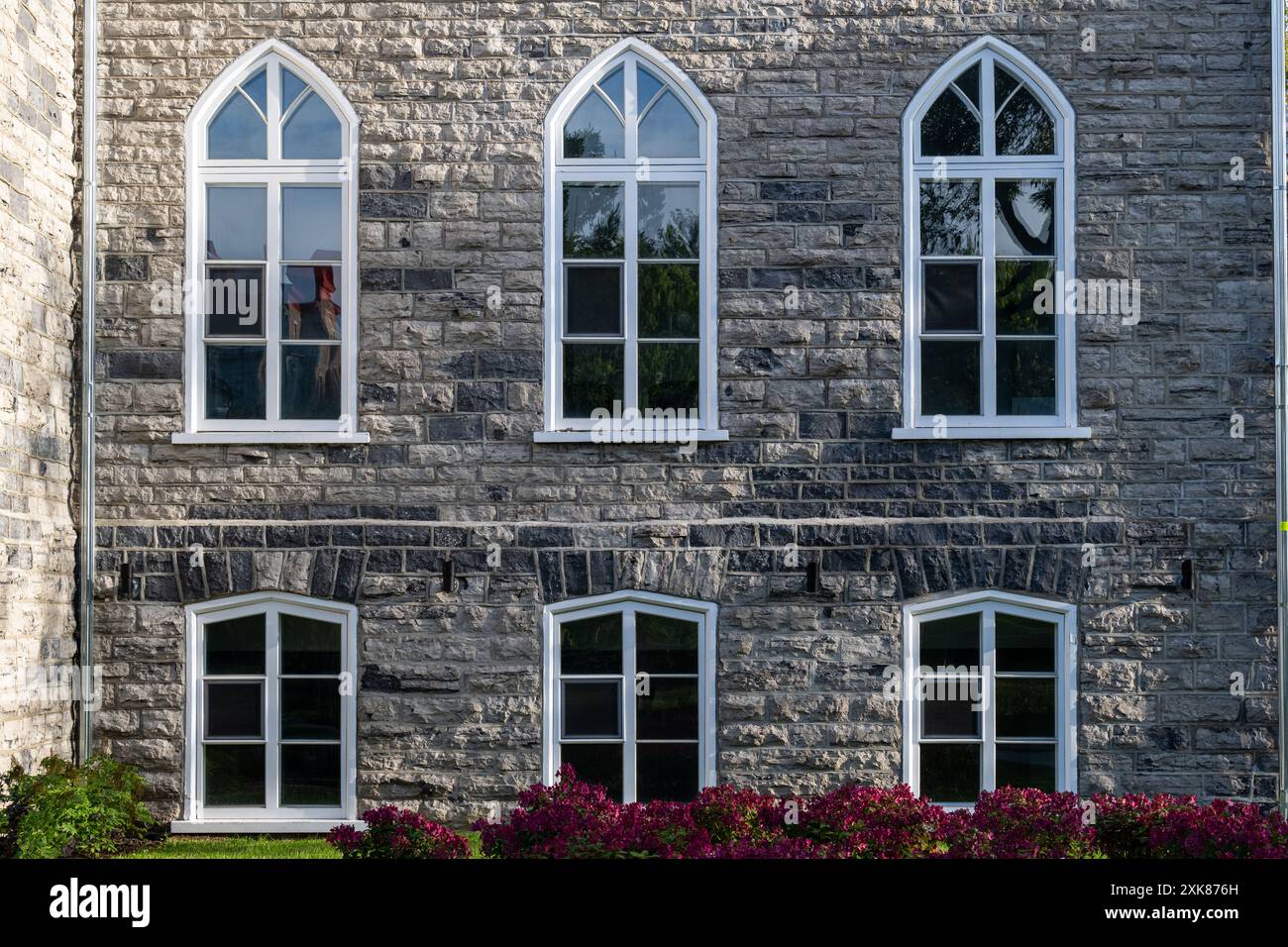 A historical concrete building, Gothic Revival style of architecture ...