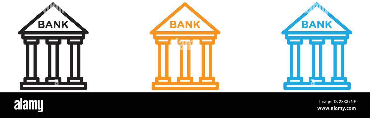 Bank icon vector logo set collection or bundle pack group Stock Vector ...
