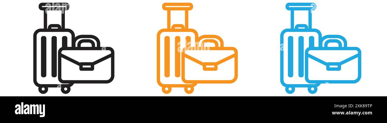 Baggage icon vector logo set collection or bundle pack group Stock ...