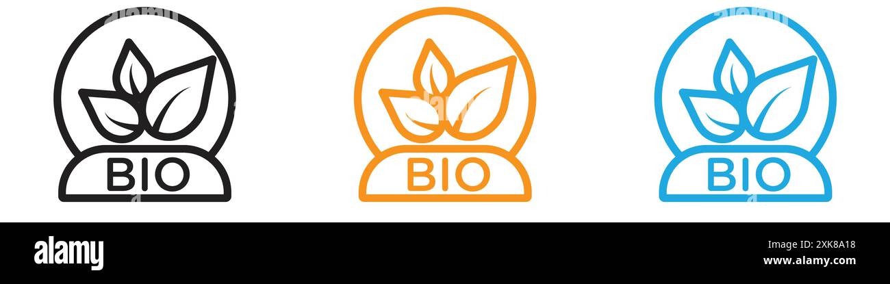 Bio vector icon vector logo set collection or bundle pack group Stock ...