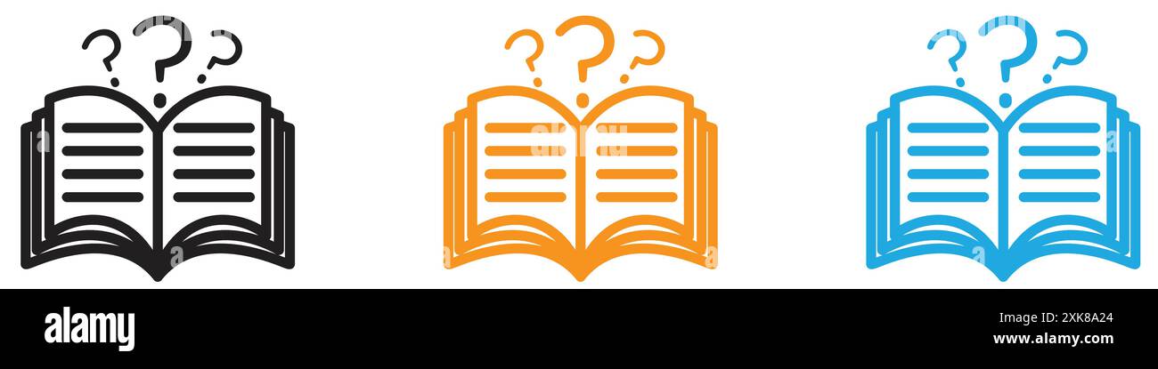 book with question mark icon vector logo set collection or bundle pack ...