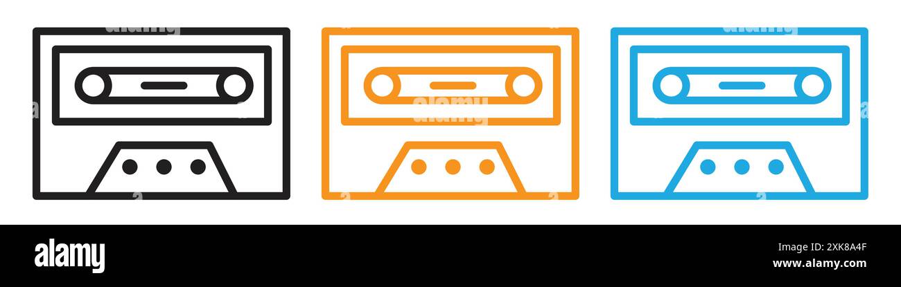 Cassette tape icon vector logo set collection or bundle pack group ...