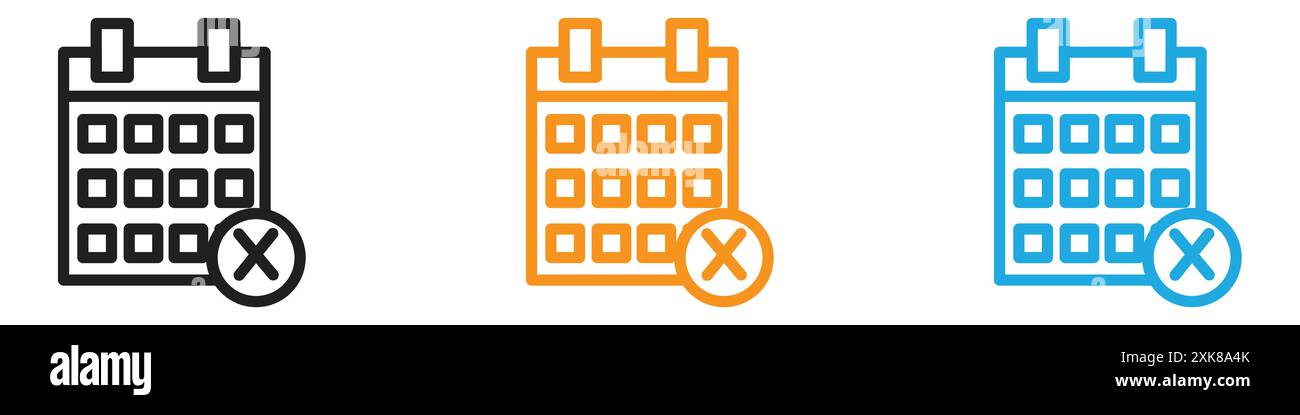 Cancel event icon vector logo set collection or bundle pack group Stock ...