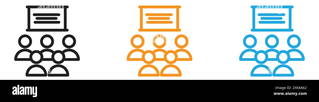Classroom icon vector logo set collection or bundle pack group Stock ...