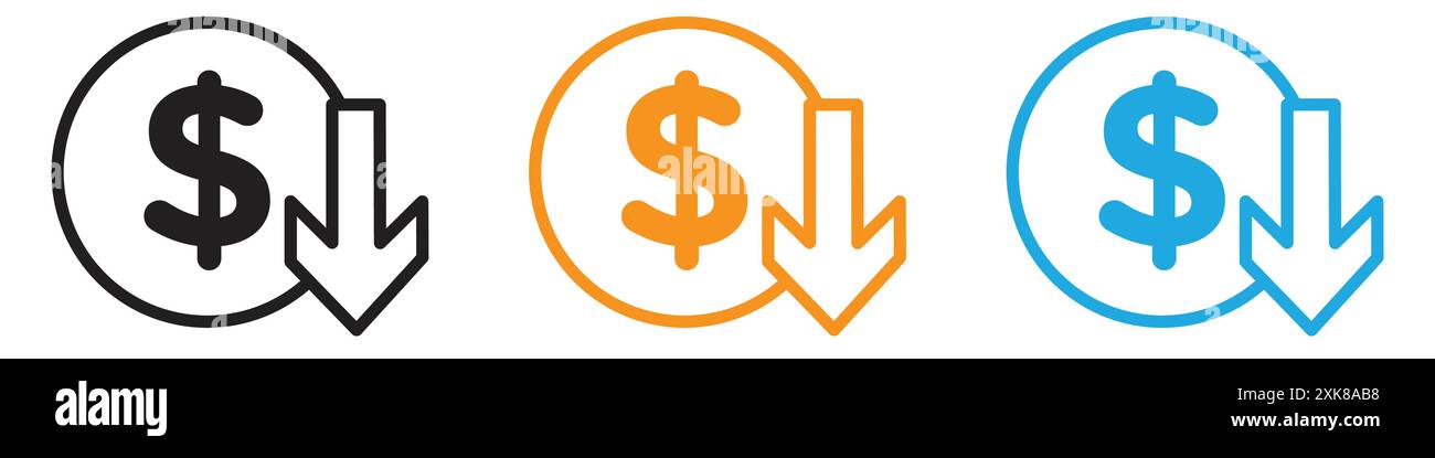 Cost reduction icon vector logo set collection or bundle pack group ...