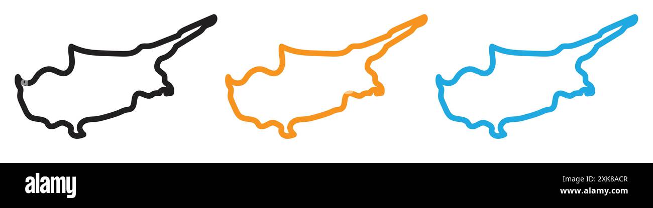 Cyprus map icon vector logo set collection or bundle pack group Stock ...