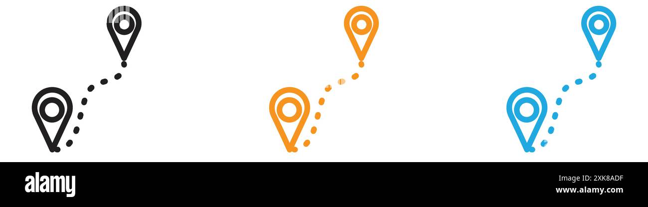 Destination distancing icon vector logo set collection or bundle pack ...