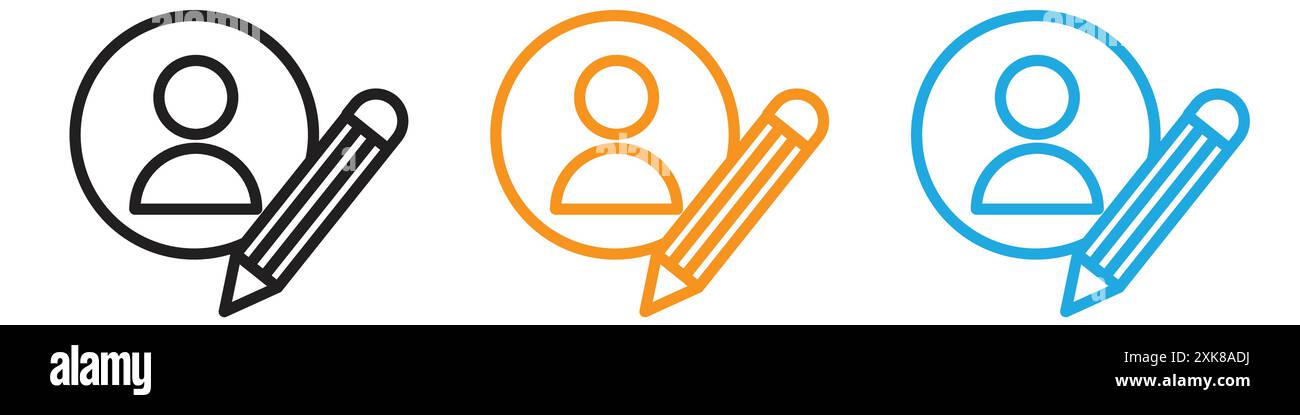 Edit user icon vector logo set collection or bundle pack group Stock ...