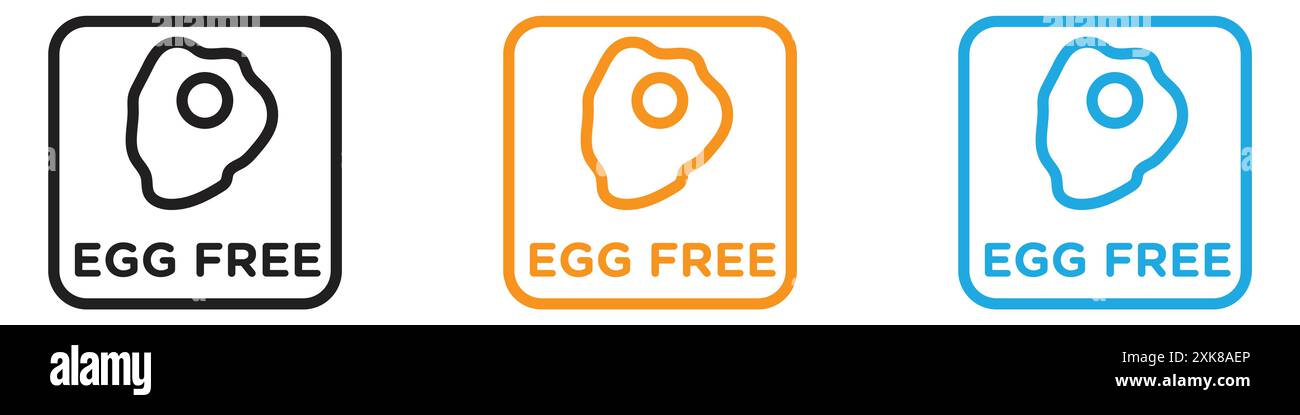 egg free icon vector logo set collection or bundle pack group Stock ...