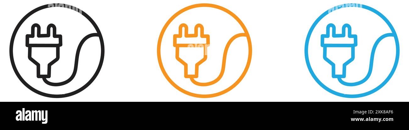 Electrical plug icon vector logo set collection or bundle pack group ...