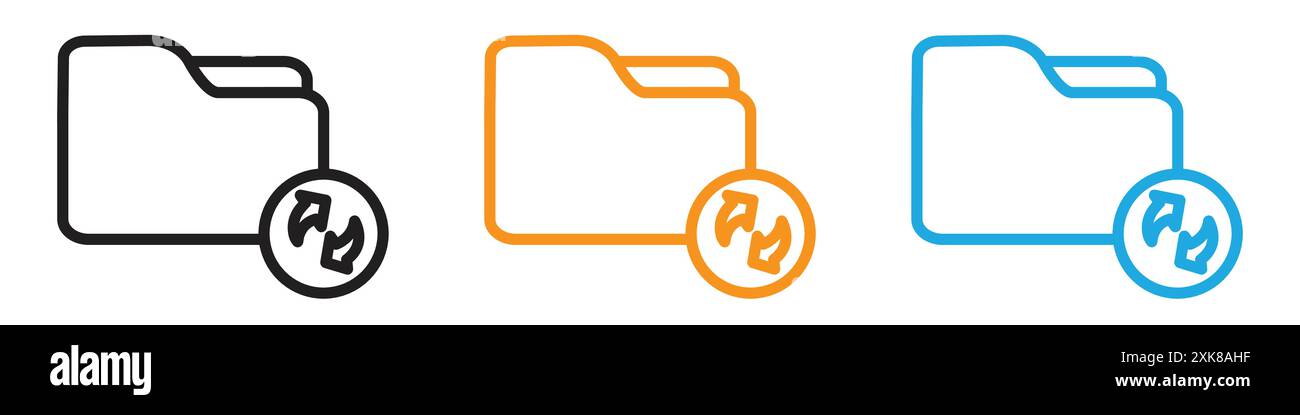 Folder sync icon vector logo set collection or bundle pack group Stock ...