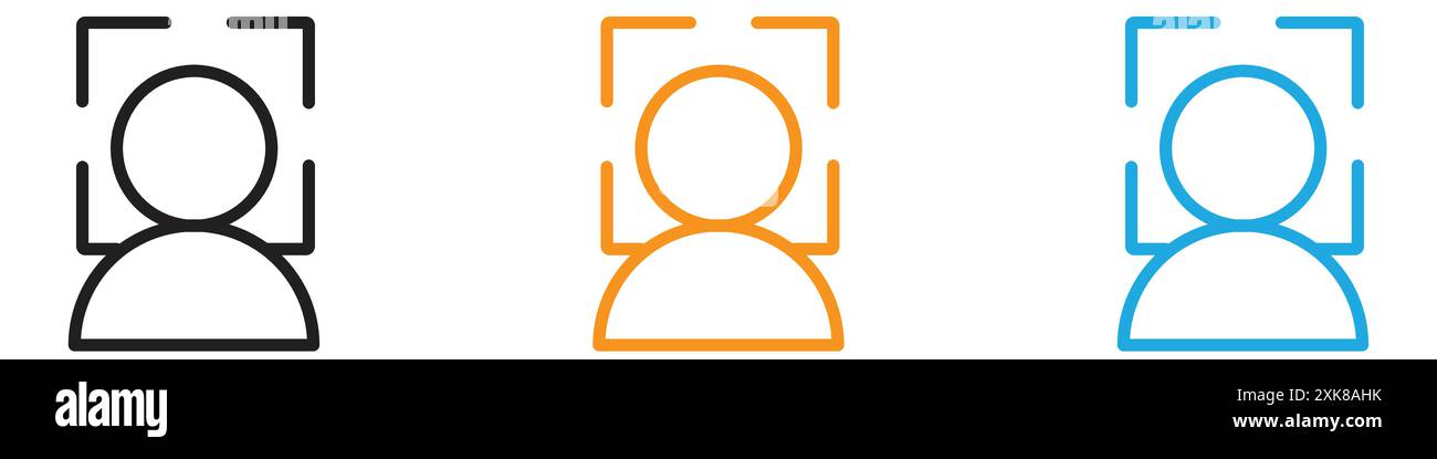Face id icon vector logo set collection or bundle pack group Stock ...