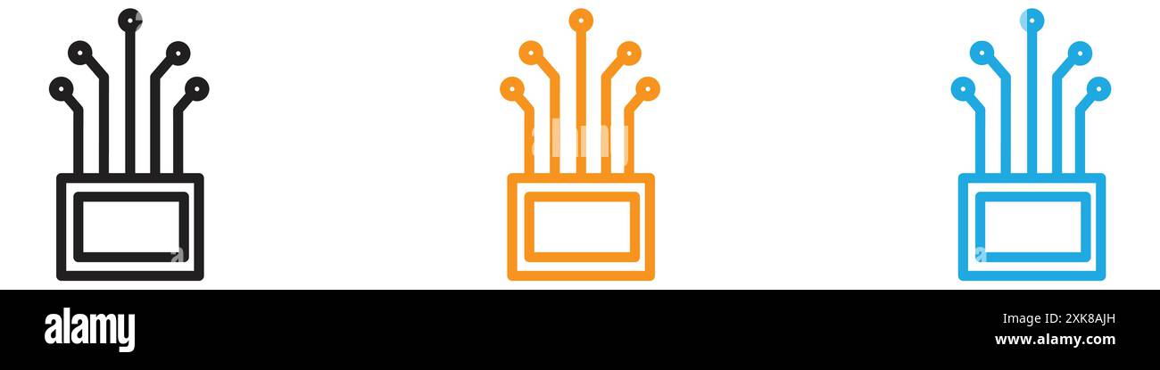 Fiber optic cable icon vector logo set collection or bundle pack group ...