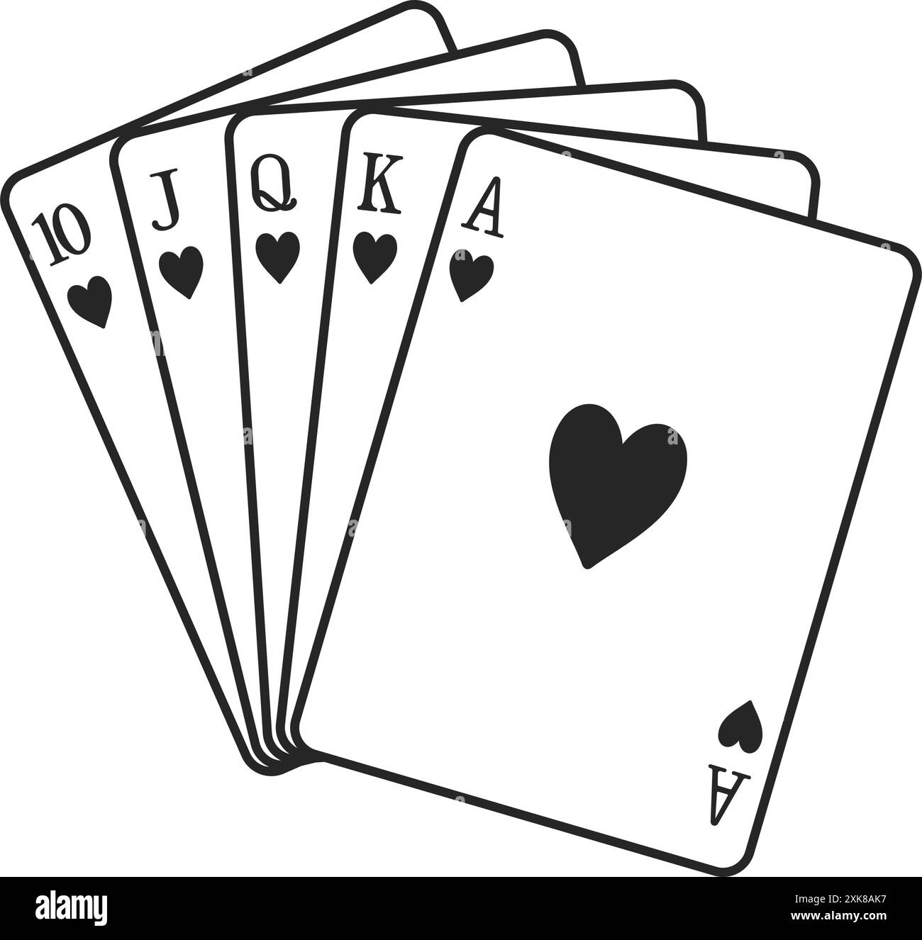 Poker hand straight flush cards Stock Vector Images - Alamy
