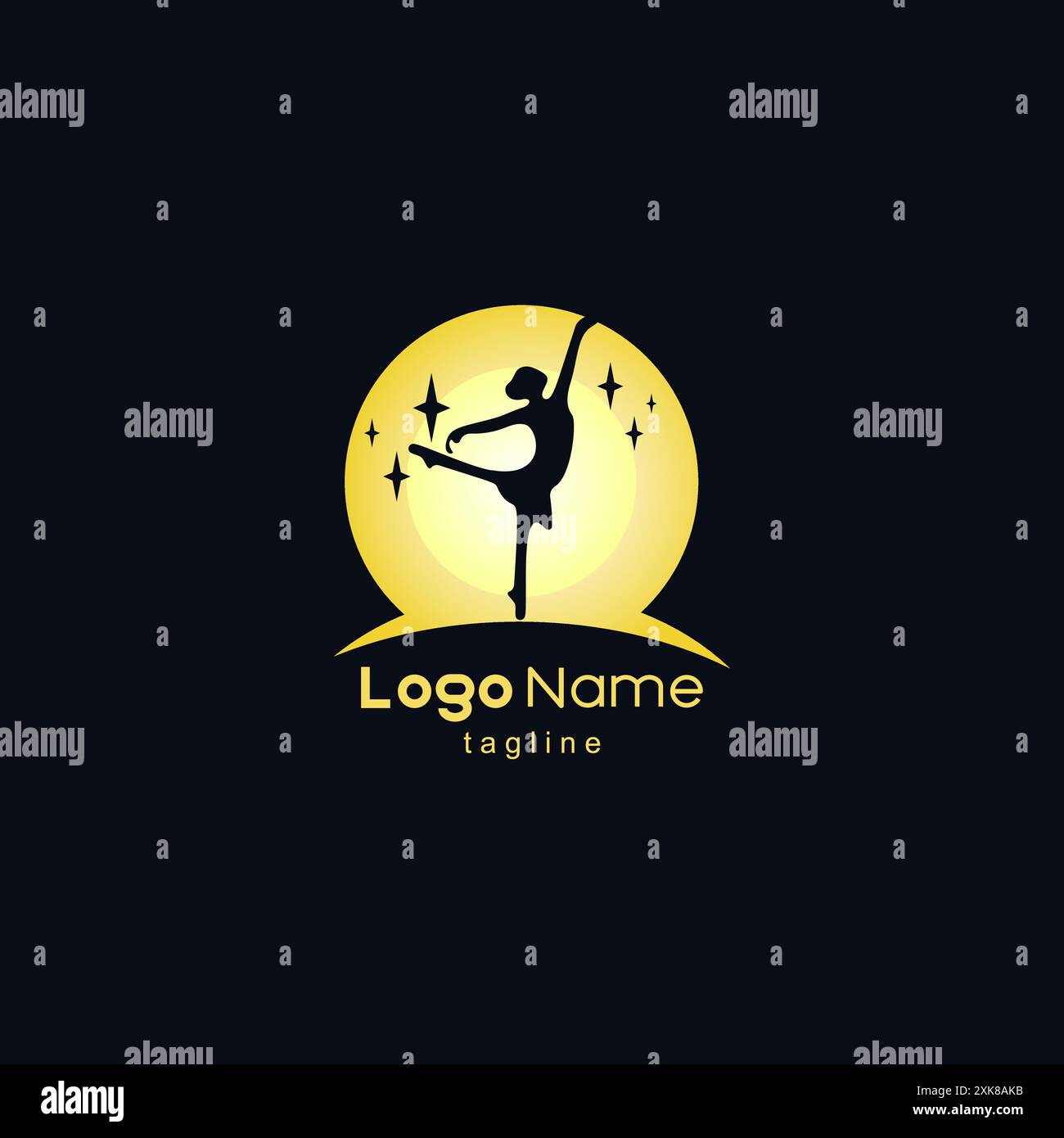 balleria moon logo design vector Stock Vector Image & Art - Alamy