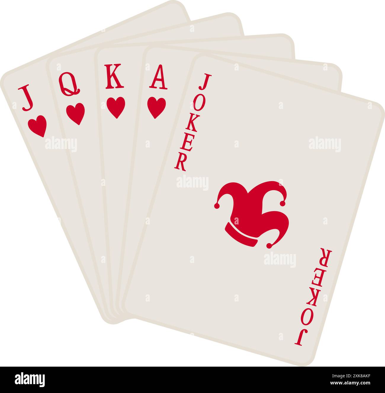 A fan of hearts playing cards including jack, queen, king, ace and ...